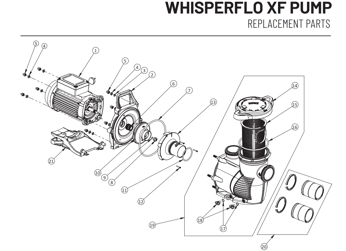 Pentair Intelliflo and Whisperflo XF Pump Impeller Kit - 2100W